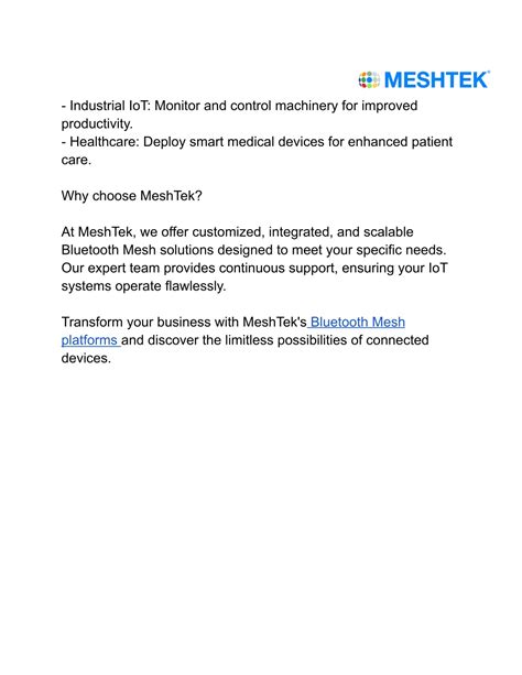 ppt the future of connectivity meshtek s bluetooth mesh iot platform