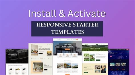 How To Install And Activate Responsive Starter Template Youtube