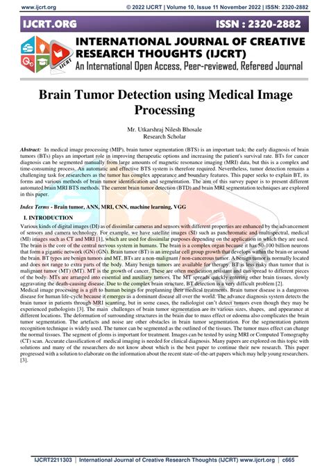 Pdf Brain Tumor Detection Using Medical Image Processing