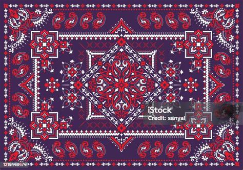 양탄자 카펫 타피 목도리 수건 직물 요가 매트에 대한 직사각형 반다나 인쇄 벡터 디자인 목 스카프 또는 손수 무늬 디자인 페이즐리와 꽃이 있는 전통적인 장식적인 민족 패턴