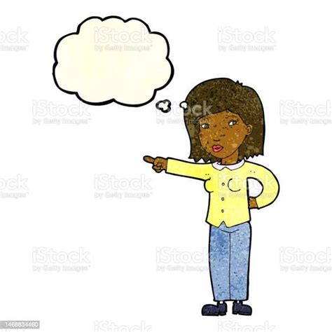 말풍선이 있고 손으로 가리키는 여성 만화 캐릭터 가리키기에 대한 스톡 벡터 아트 및 기타 이미지 가리키기 낙서 드로잉