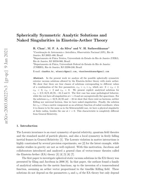 Pdf The General Spherically Symmetric Static Solutions In The