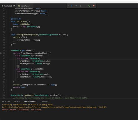Debugging Isn T Stopped By Apk Install Failure Issue Dart Code Dart Code Github