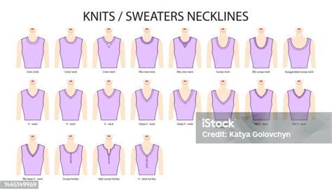 목 라인 니트 및 스웨터 옷 세트 칼라 탑 블라우스 드레스 승무원 몸에 맞는 스쿱 넥 테크니컬 패션 일러스트레이션 플랫 의류 템플릿 여성 남성 남녀 Cad 모형 0명에 대한