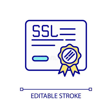 ícone De Cor Rgb Do Certificado Ssl Ilustração Do Vetor Ilustração De