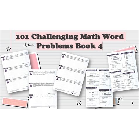 Pre334 79 Pages 101 Challenging Math Word Problems Book 4 Worksheet