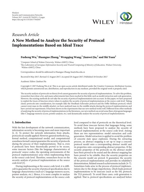 Pdf A New Method To Analyze The Security Of Protocol Implementations Based On Ideal Trace