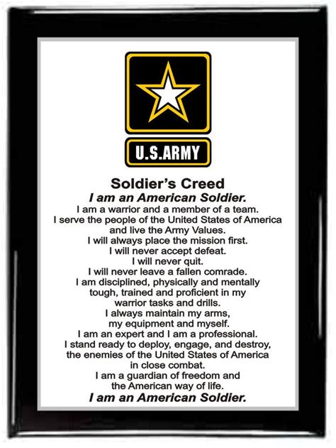 The Soldiers Creed Plaquearmy Plaquemilitary Plaqueretirement Plaque