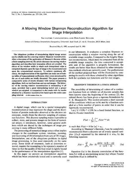 Pdf A Moving Window Shannon Reconstruction Algorithm For Image Interpolation Dokumentips
