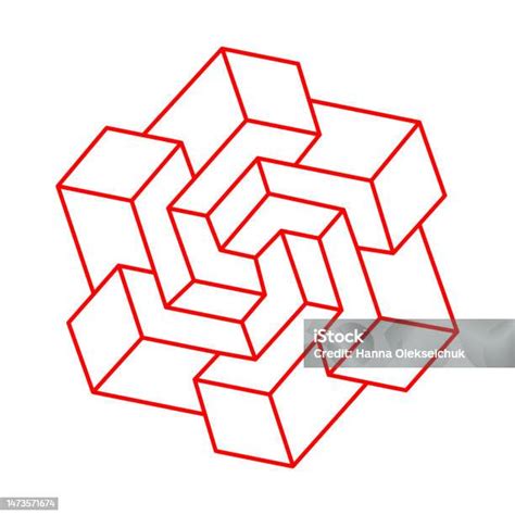 에셔 역설 기하학 착시 개체입니다 신성한 기하학적 인물입니다 광학 예술 불가능한 모양 3차원 형태에 대한 스톡 벡터 아트 및 기타 이미지 Istock