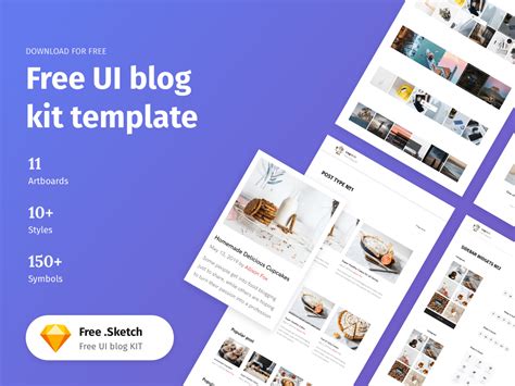 Blog UI Kit Free Sketch Resource Sketch Elements