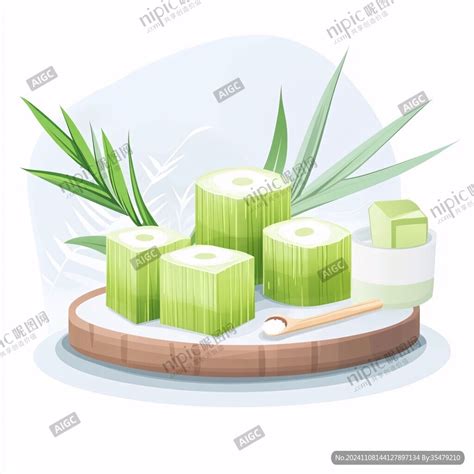 Ai创作图竹盐插画 灯芯糕插画 韭菜花酱插画 艾草青团插画 甘蔗榨汁插画 竹盐包装插画 簸箕炊插画 手工豆腐插画 绿豆糕插画 芦荟包装插画