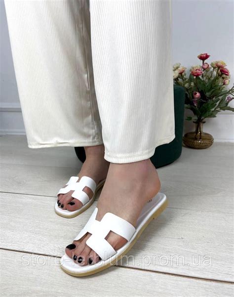 Купить Женские белые шлёпки цена 1220 ₴ — Prom Ua Id 1873901788