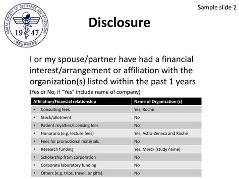 Ppt Speaker Disclosure Slides For Presentations Powerpoint