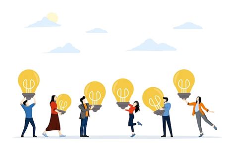 Premium Vector Vector Illustration Of Sharing A Good Idea Or Sharing Knowledge Collaboration