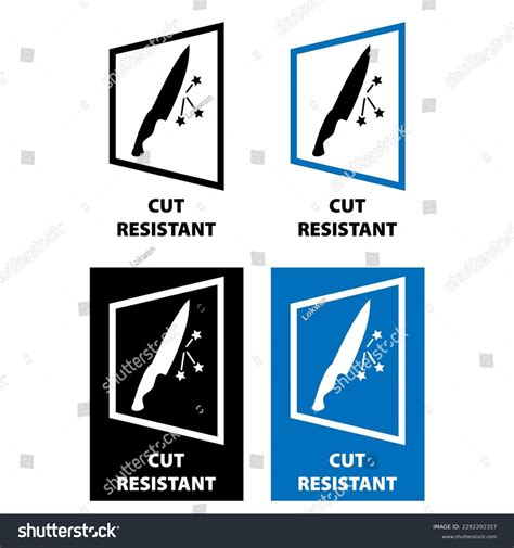 Cut Resistant Vector Information Sign Vertically Stock Vector Royalty