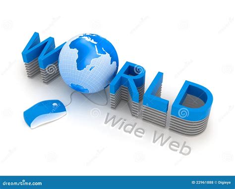 World Wide Web Computer Mouse And Globe Stock Illustration