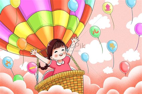 Girl On Hot Air Balloon Illustration Image Picture Free Download Lovepik Com