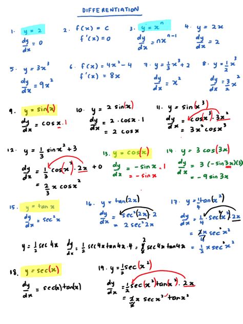 Differentiate Algebraic And Trigonometric Function Pdf