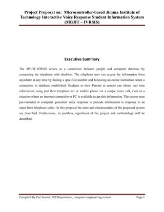 Micro Controller Based Jimma University Interactive Voice Response
