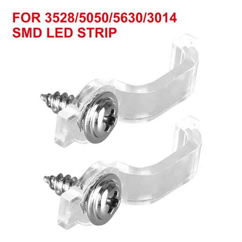 장착 브래킷 클립 측면 고정 클립 Led 튜브 테이프 조명 스트립 클램프 브래킷 5050 Led 스트립 조명용 나사 포함 50 개 100 개 Aliexpress