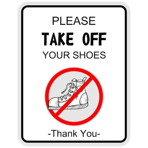 Premium Vector Please Take Off Your Shoes Thank You Sign Vector