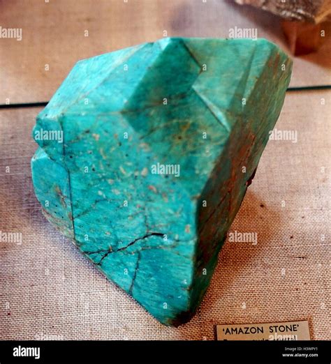 Crystal Of Amazonite Is A Green Variety Of Microcline Feldspar Found