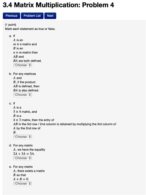 Solved Matrix Multiplication Problem Previous Problem Chegg