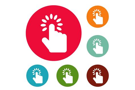 Hand Cursor Icons Circle Set Vector Graphic By Anatolir Creative Fabrica