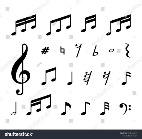 Vector Illustration Different Types Musical Notes Stock Vector Royalty