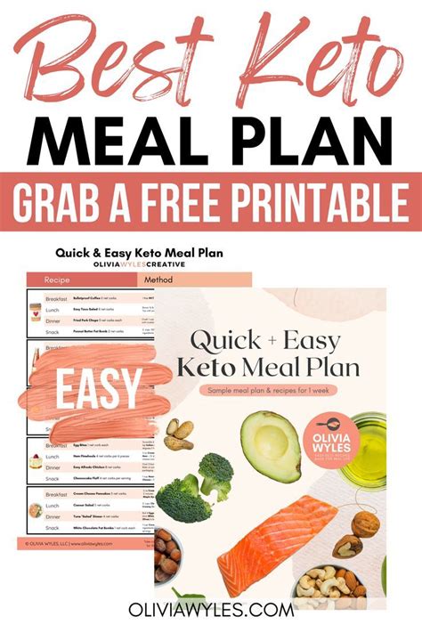 Free Keto Diet Meal Plan Freebie Opt In Digital Print Printables