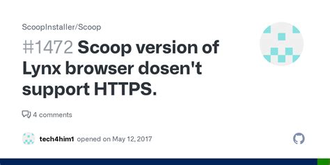 Scoop Version Of Lynx Browser Dosen T Support Https Issue Scoopinstaller Scoop Github