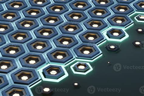 Metal Hexagon Background Sci Fi Pattern 3d Rendering 27856879 Stock