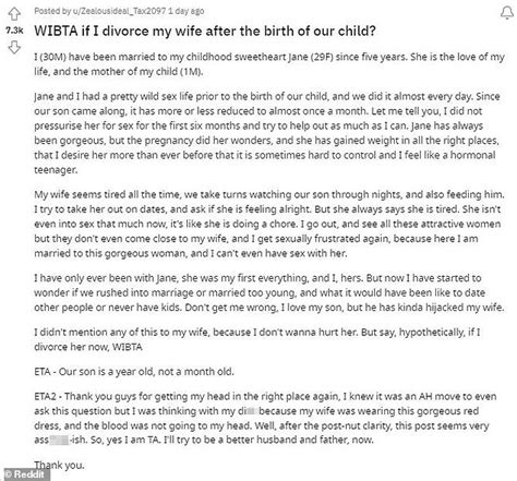 Our Sex Life Is Suffering Now We Have A Baby Should I Divorce My Wife Daily Mail Online