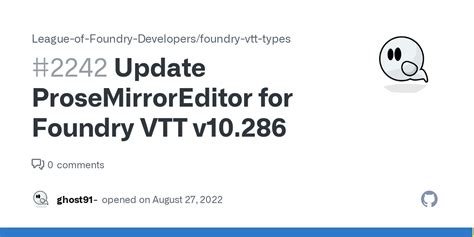 Update Prosemirroreditor For Foundry Vtt V10286 · Issue 2242 · League Of Foundry Developers