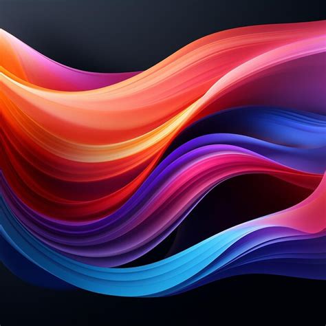 Premium Photo Dynamic Elegance Abstract Dark Background With Flowing Colorful Waves