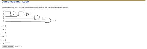Solved Apply The Binary Input To The Combinational Logic Chegg Com