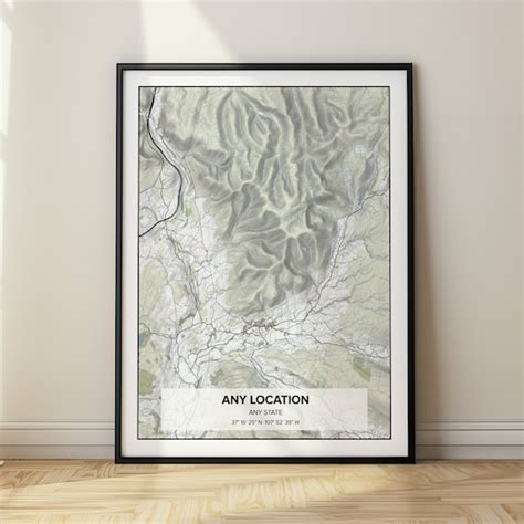 Custom Map Topo Etsy