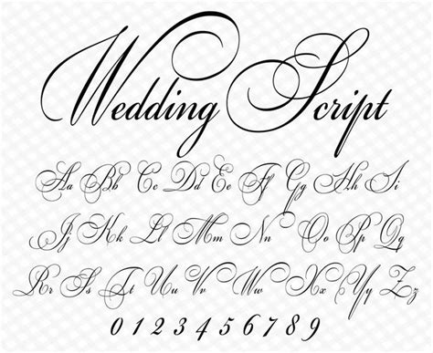 Wedding Font Cursive Font Wedding Script Wedding Cursive Font