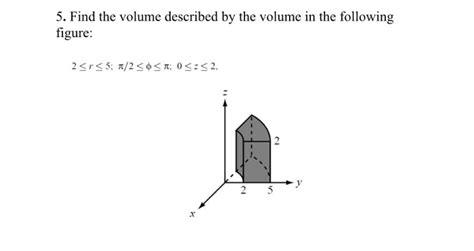 Solved Find The Volume Described By The Volume In The Chegg Com