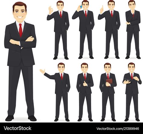 Business Man Set Royalty Free Vector Image Vectorstock