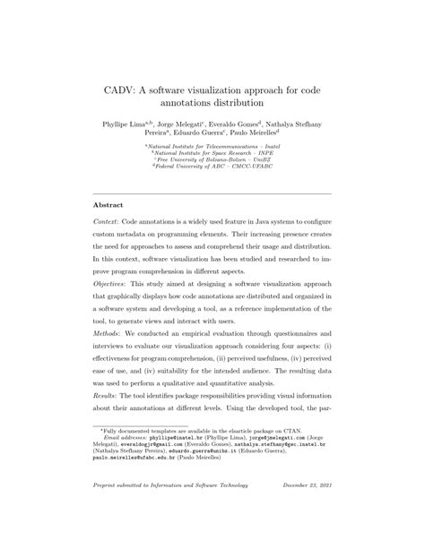 Pdf Cadv A Software Visualization Approach For Code Annotations