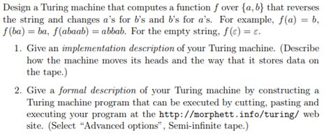Design A Turing Machine That Computes A Function F