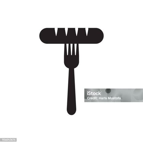 소시지 아이콘 디자인 템플릿 벡터 일러스트레이션 격리 고기에 대한 스톡 벡터 아트 및 기타 이미지 고기 굽기 돼지고기