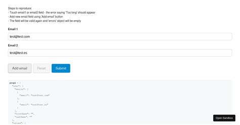Fieldarray Field Level Validation Error Codesandbox