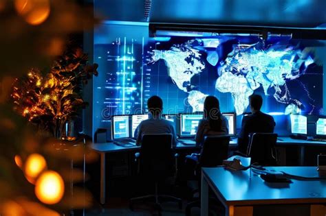 Tech Support Center It Experts From Different Countries Troubles Stock Illustration