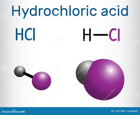 Hydrochloric Acid Structure 3d Image Of Hydrochloric Acid Skeletal