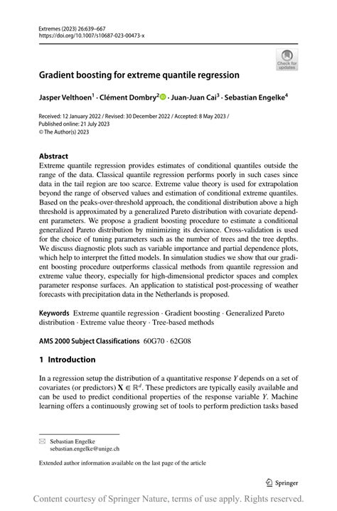 Pdf Gradient Boosting For Extreme Quantile Regression