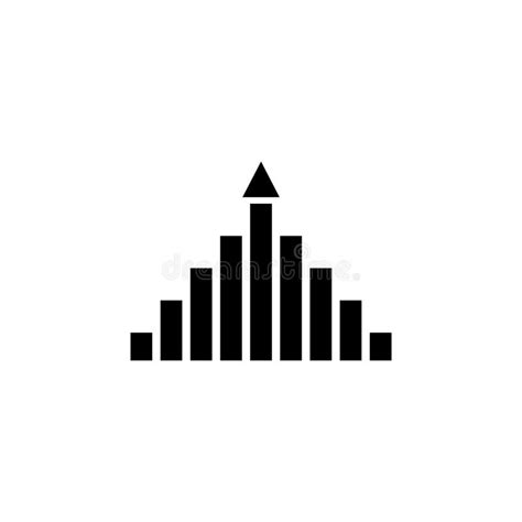 Arrow Growing Graph Progress Arrow Grow Solid Flat Vector Icon Isolated On White Background