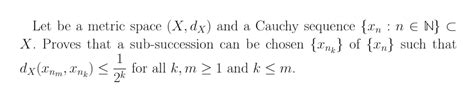 solved 2 let be a metric space x dy and a cauchy sequence